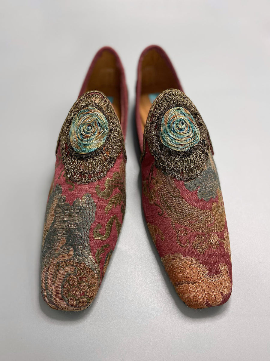 Rose Silk Brocade | Bohemian Shoes Created From Antique Textiles ...